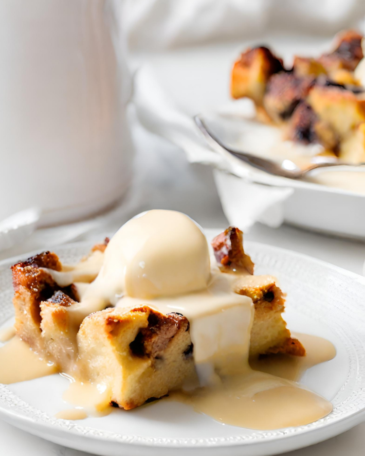 Bread Pudding with Vanilla Sauce