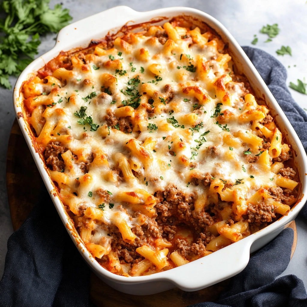 Cheesy Ground Beef Casserole Recipe