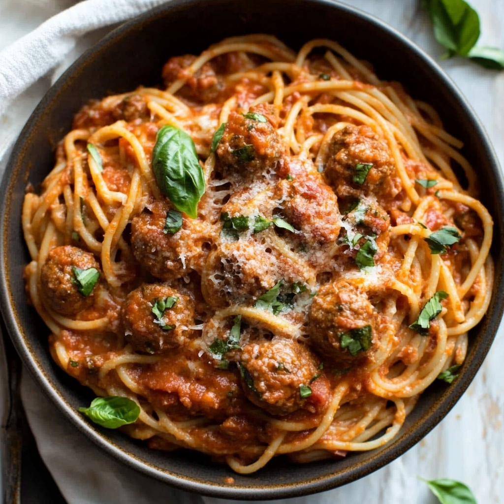 Sausage Spaghetti with Creamy Marinara Sauce