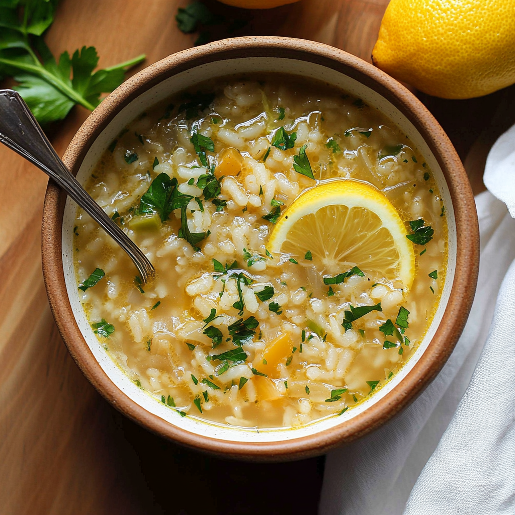 Lemon Rice Soup