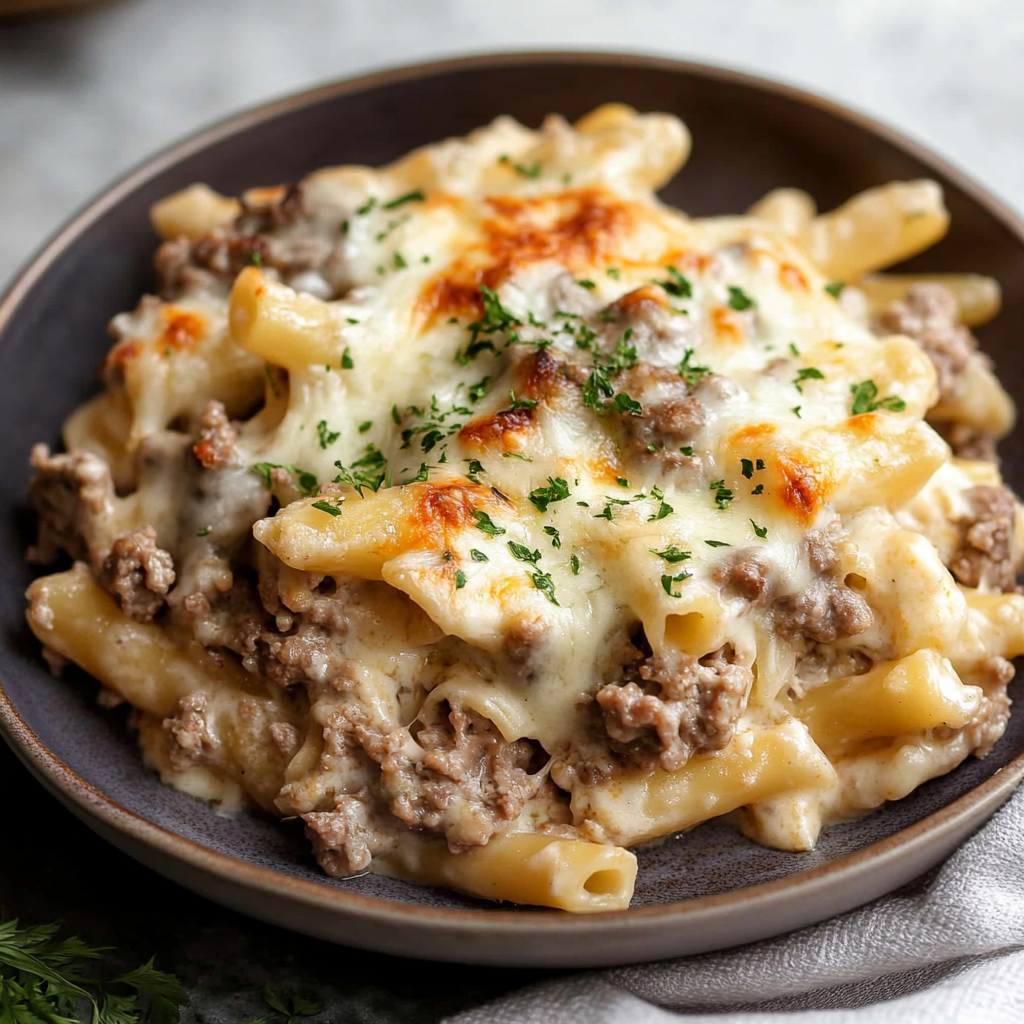 Ground Beef Alfredo Bake Recipe