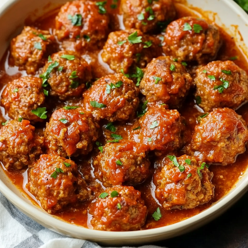 Easy Baked Porcupine Meatballs