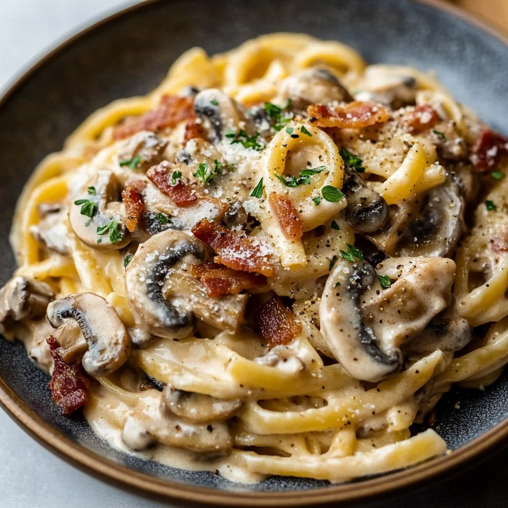 Creamy Bacon and Mushroom Pasta