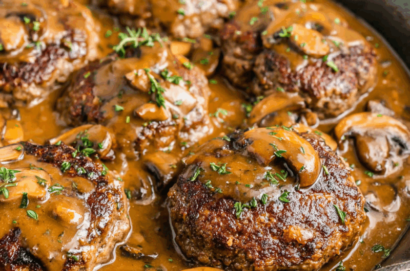 Hamburger Steak with Mushroom Gravy
