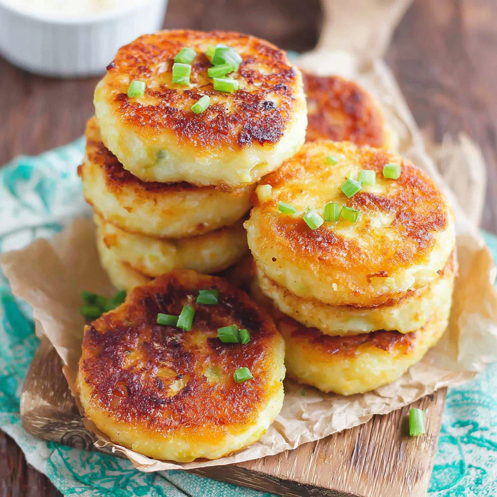 Cheesy Mashed Potato Cakes