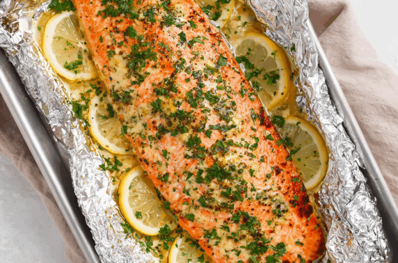 Garlic Butter Baked Trout