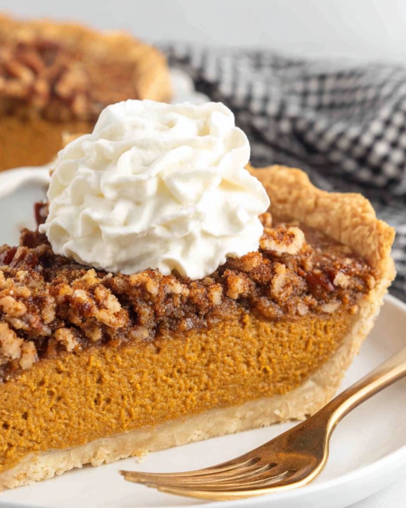Pumpkin Pie with Praline Topping