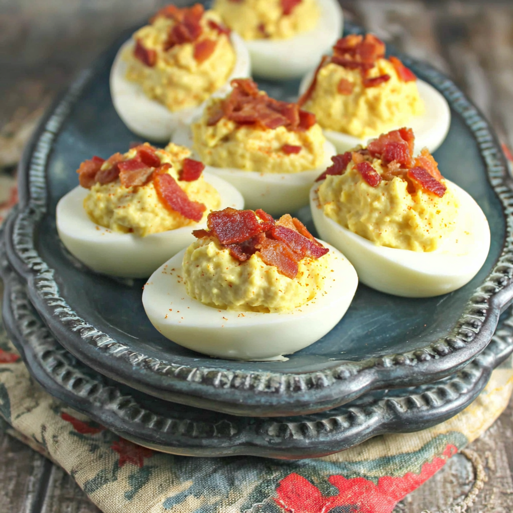 Bacon Horseradish Deviled Eggs