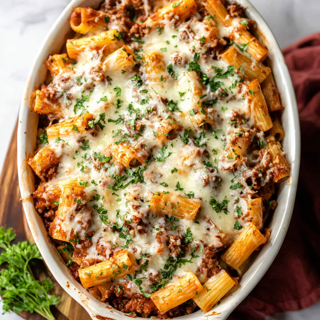 Baked Rigatoni with Meat Sauce