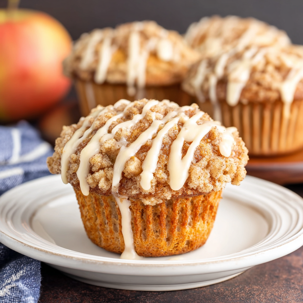 Glazed Apple Coffee Cake Muffins