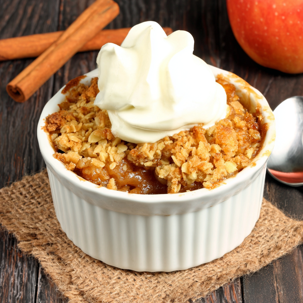 Easy Apple Crisp for One