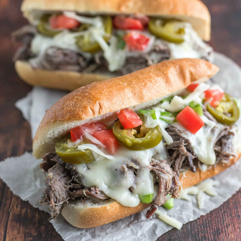 Slow Cooker Drip Beef Sandwiches
