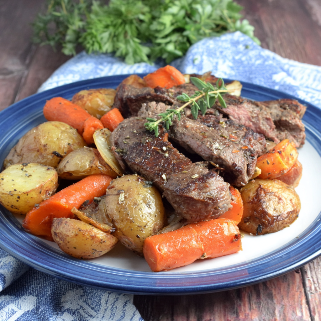 Sheet Pan Steak and Potatoes for One