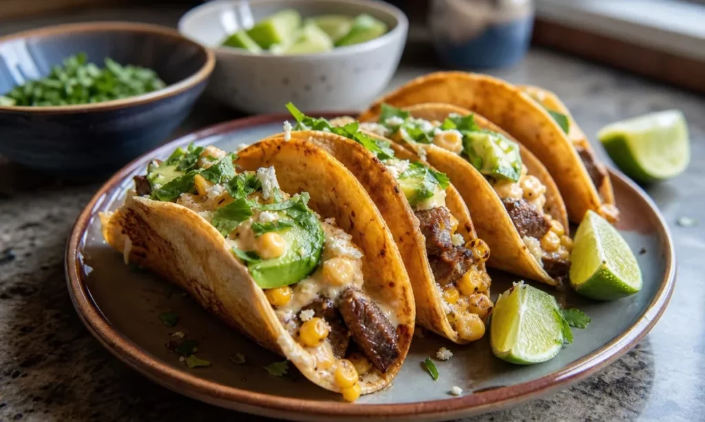 This Queso Steak Elote – Queso Steak & Elote Tacos Recipe