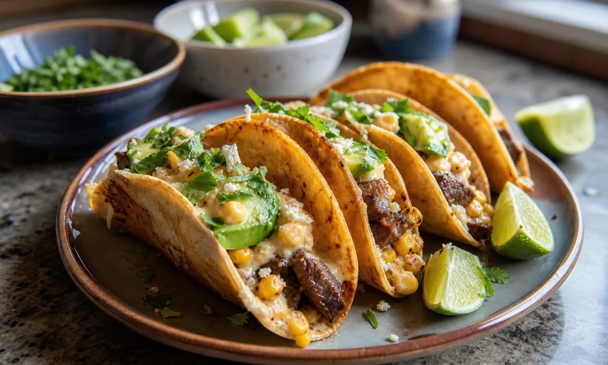 This Queso Steak Elote – Queso Steak & Elote Tacos Recipe